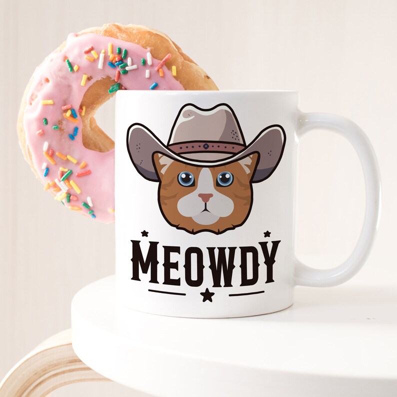 Manx Cat Meowdy Coffee Mug – Cowboy Cat Lover Gift, Western Texas Meme ...