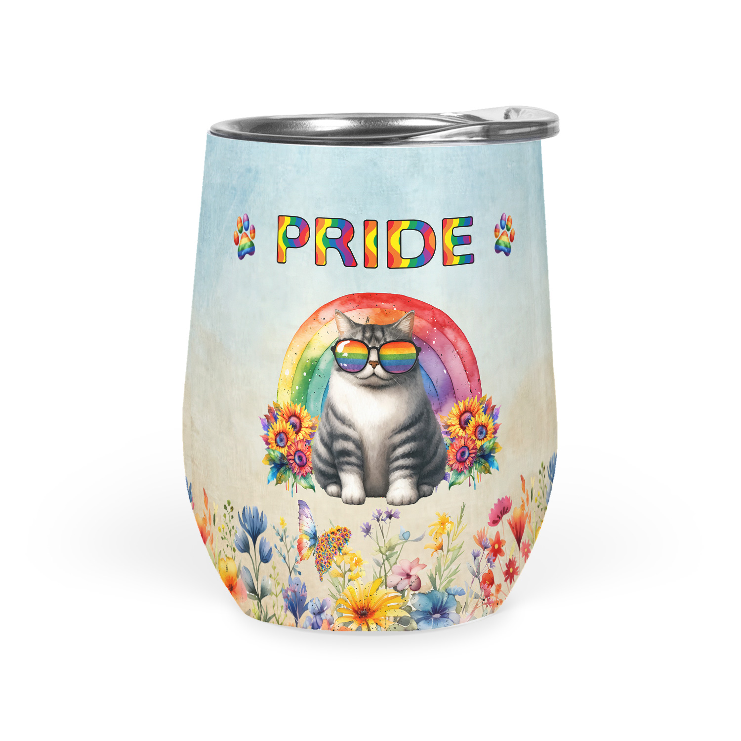 Manx Celebrates Rainbow Pride Month LGBT LGBTQ+ 12oz Stainless Steel ...
