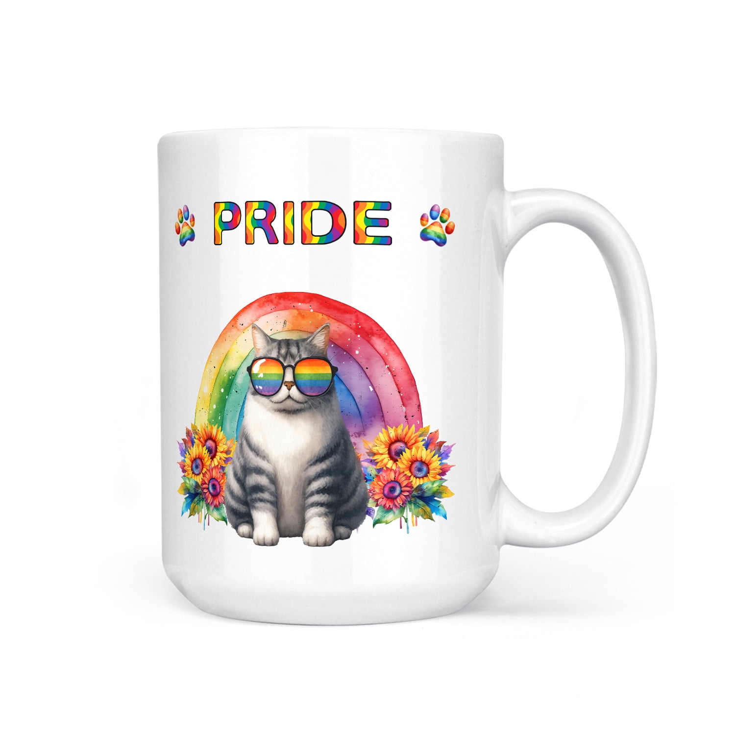 Manx Celebrates Rainbow Pride Month LGBT LGBTQ+ Mug Cat Lover Kitten ...