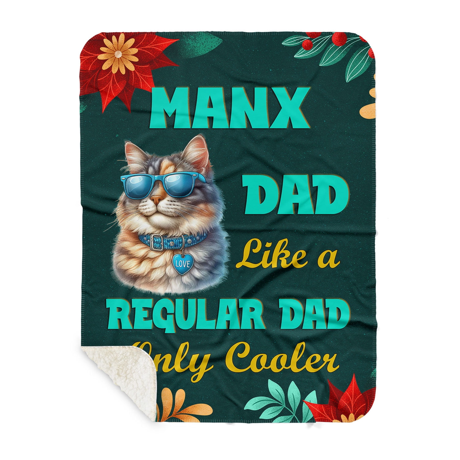 Manx Dad Like a Regular Dad Only Cooler Happy Father's Day Cozy Sherpa ...