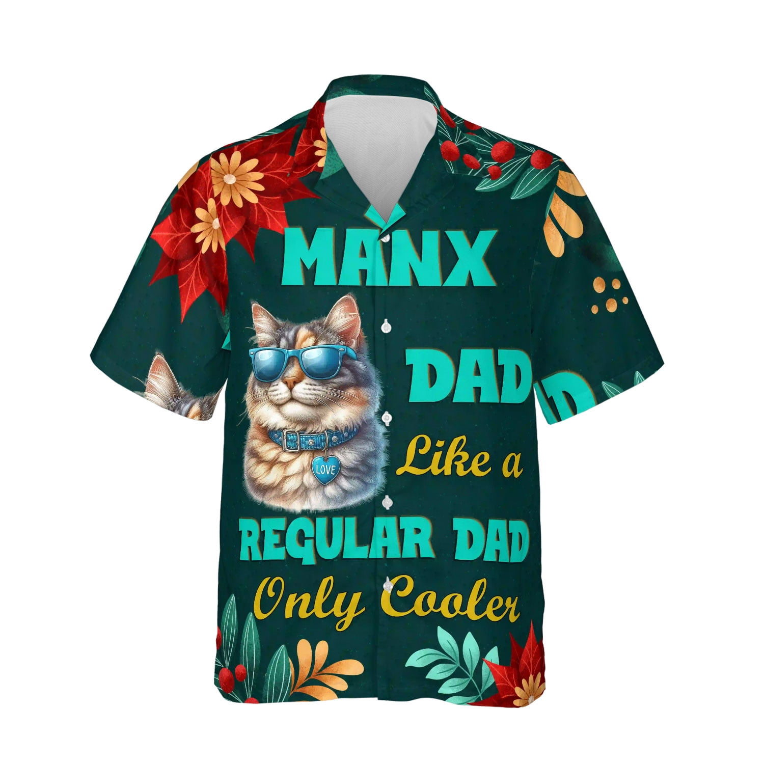 Manx Dad Like a Regular Dad Only Cooler Happy Father's Day Hawaiian ...