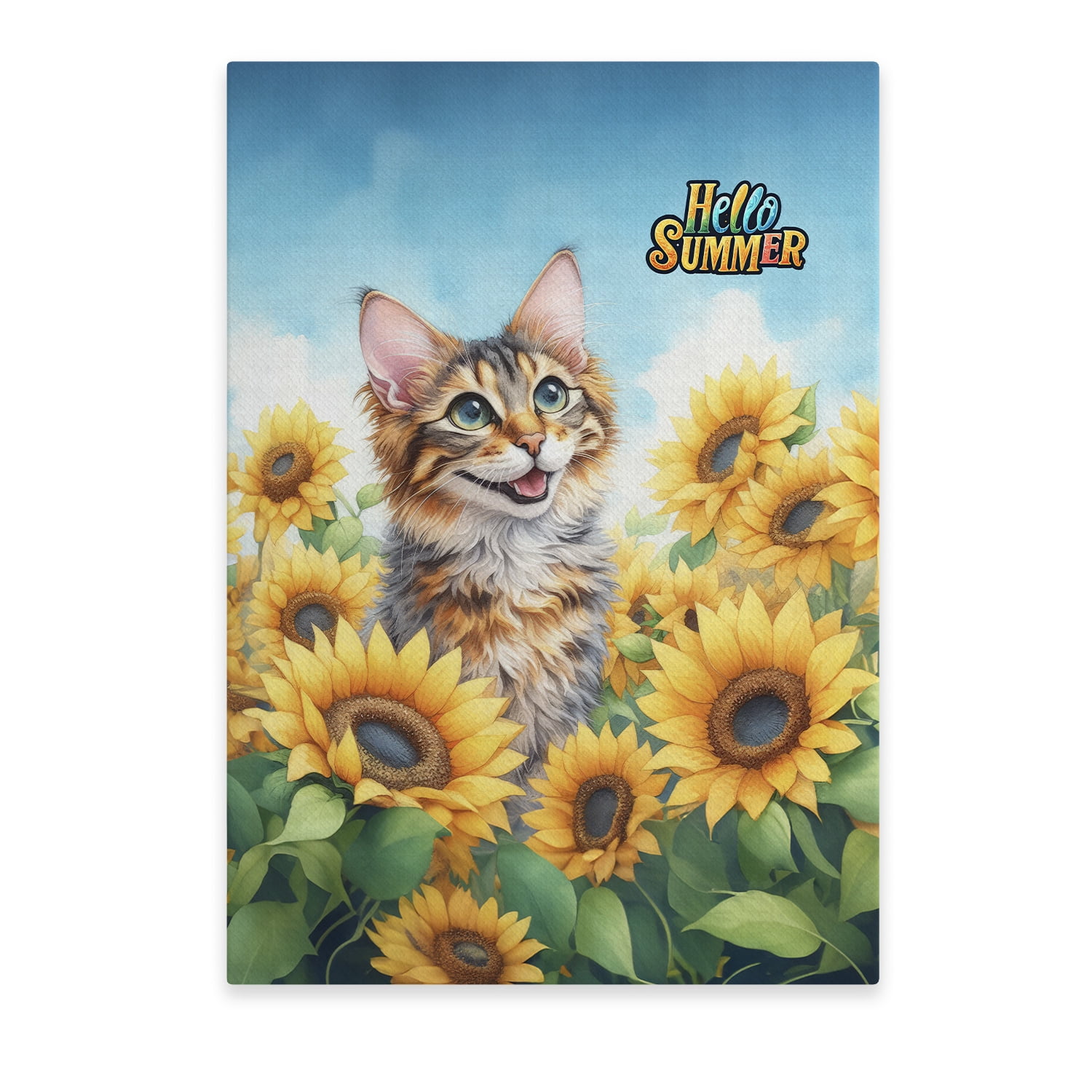 Manx Hello Summer Sunshine Sunflowers Spring Retro Vintage Vertical ...