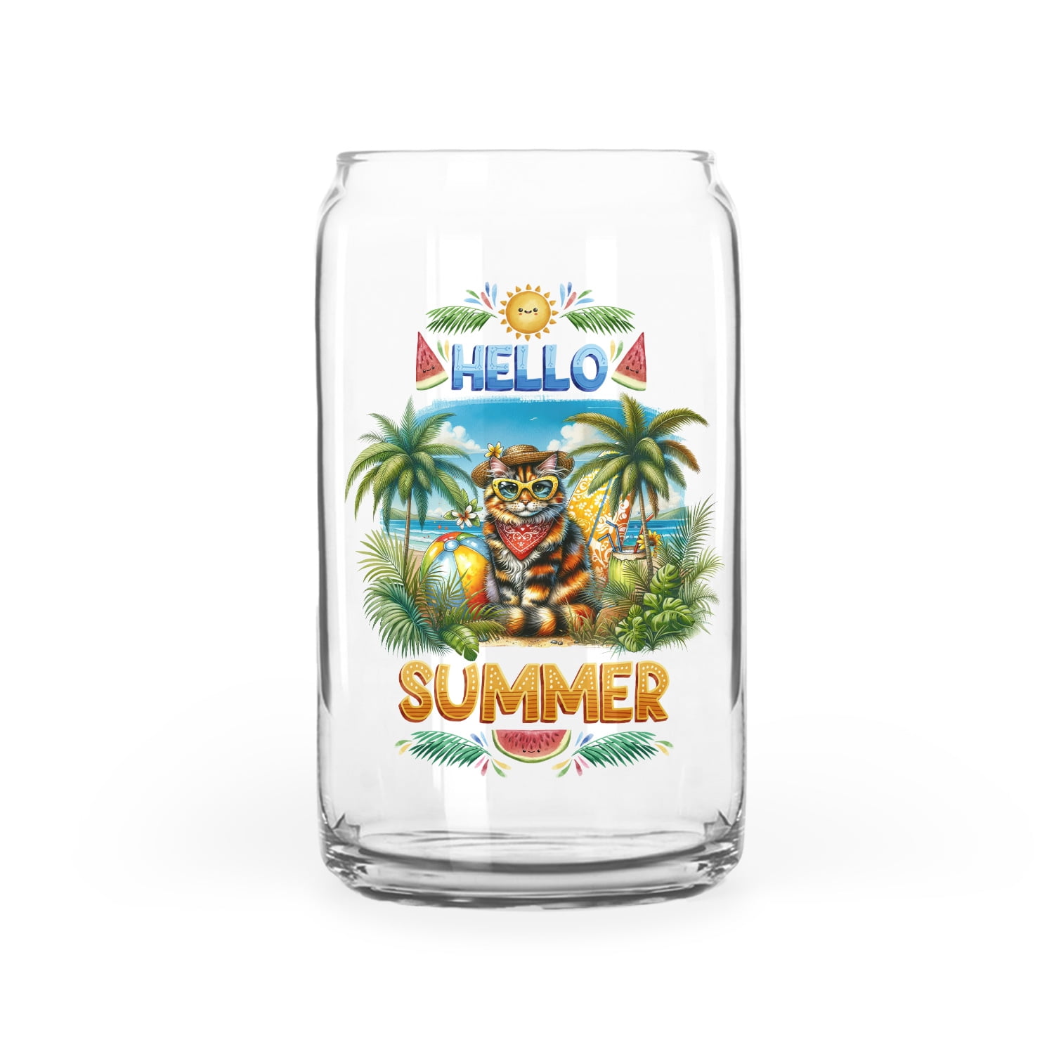 Manx Hello Summer with Sunglasses and Surfboard Tropical Vibes 16oz ...