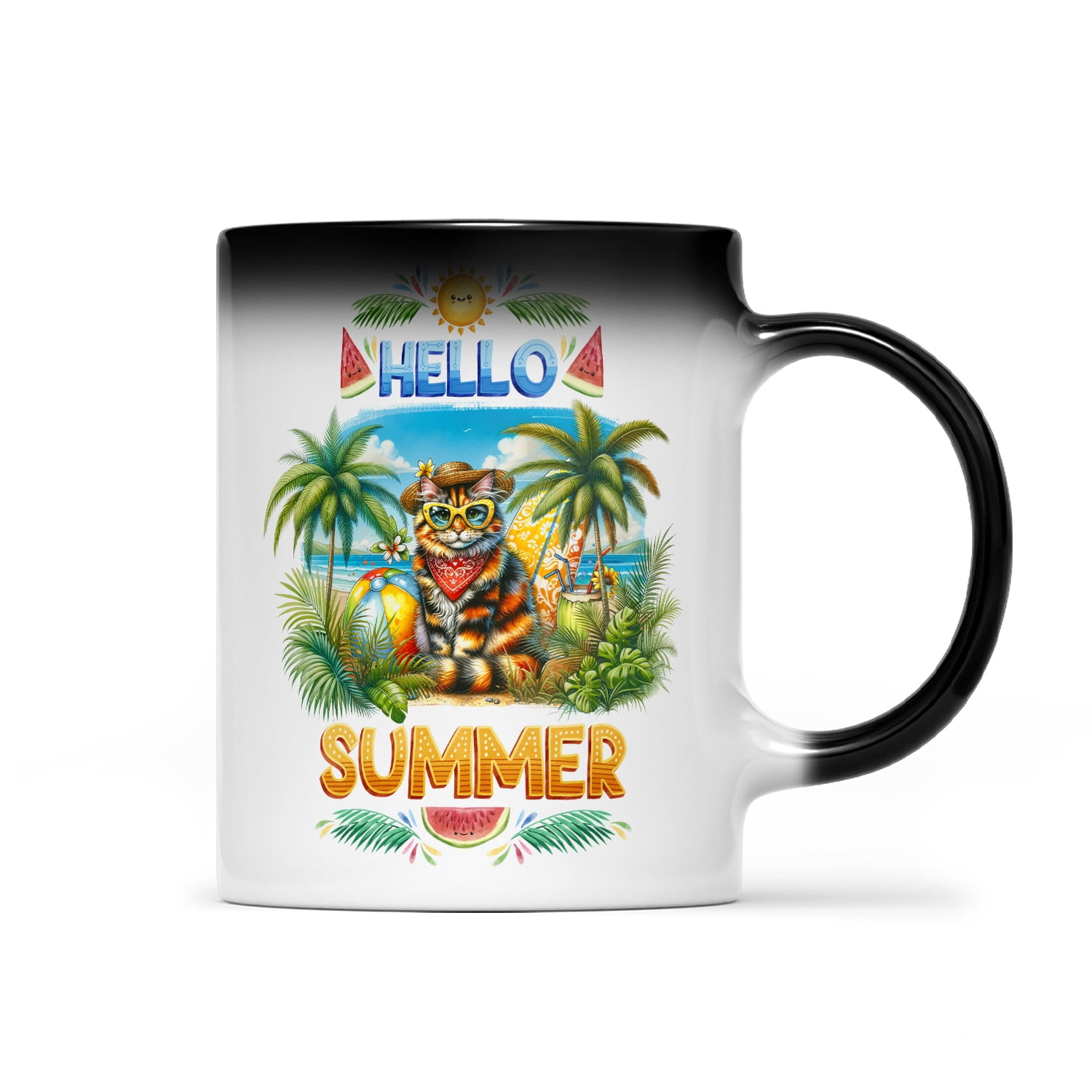 Manx Hello Summer with Sunglasses and Surfboard Tropical Vibes Heat ...