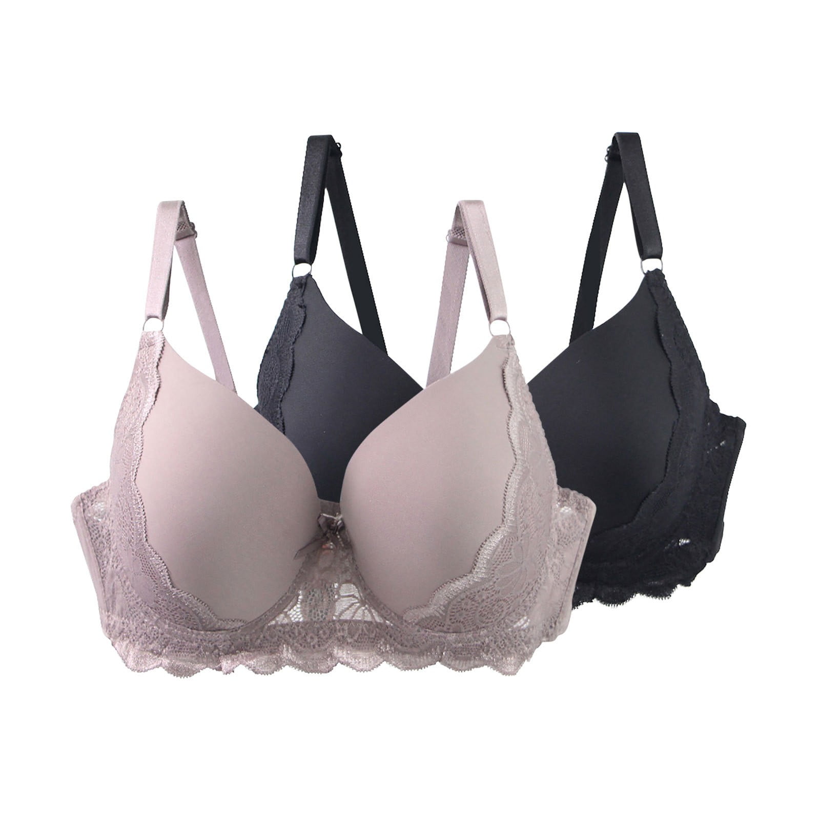 ManxiVoo 2 Pack Women's Underwire Support Bra Lightweight Breathable ...