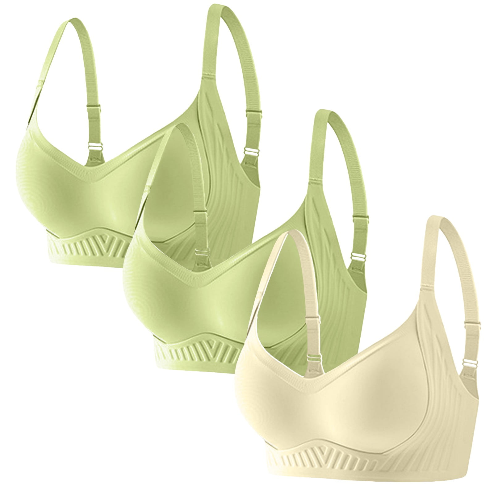 ManxiVoo Adjustable Strap Comfort Bra Deep V Plunge Design Wireless ...