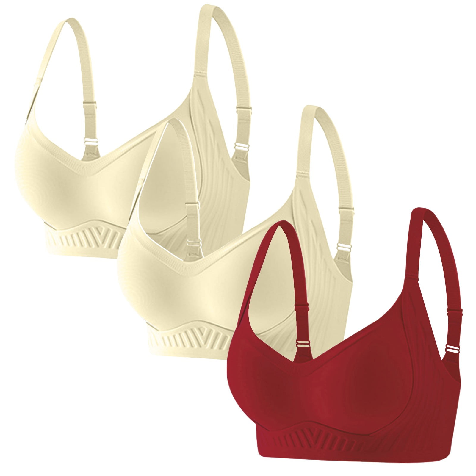 ManxiVoo Adjustable Strap Comfort Bra Deep V Plunge Design Wireless ...