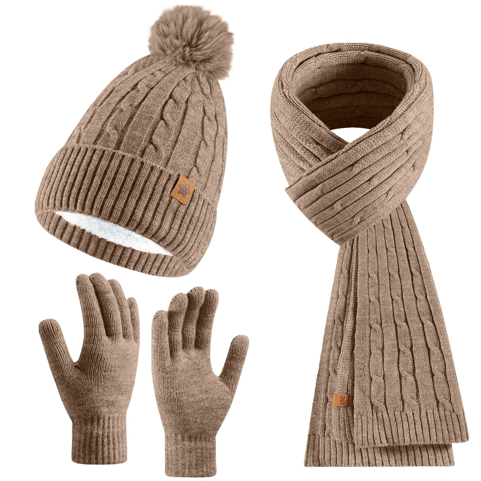 ManxiVoo Cozy Winter Accessory Set Beanie Scarf And Gloves Trio Soft ...