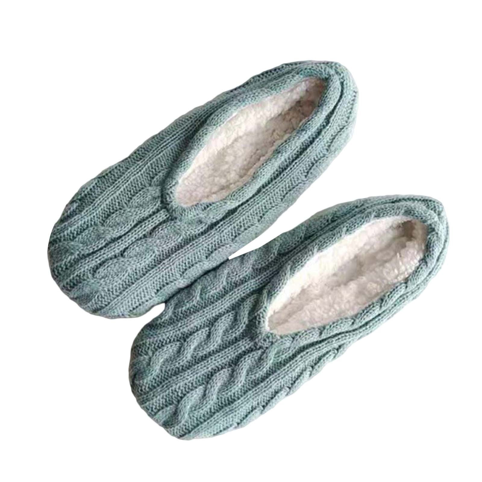 ManxiVoo Fuzzy House Slipper Socks for Women Warm Knit Indoor Booties ...