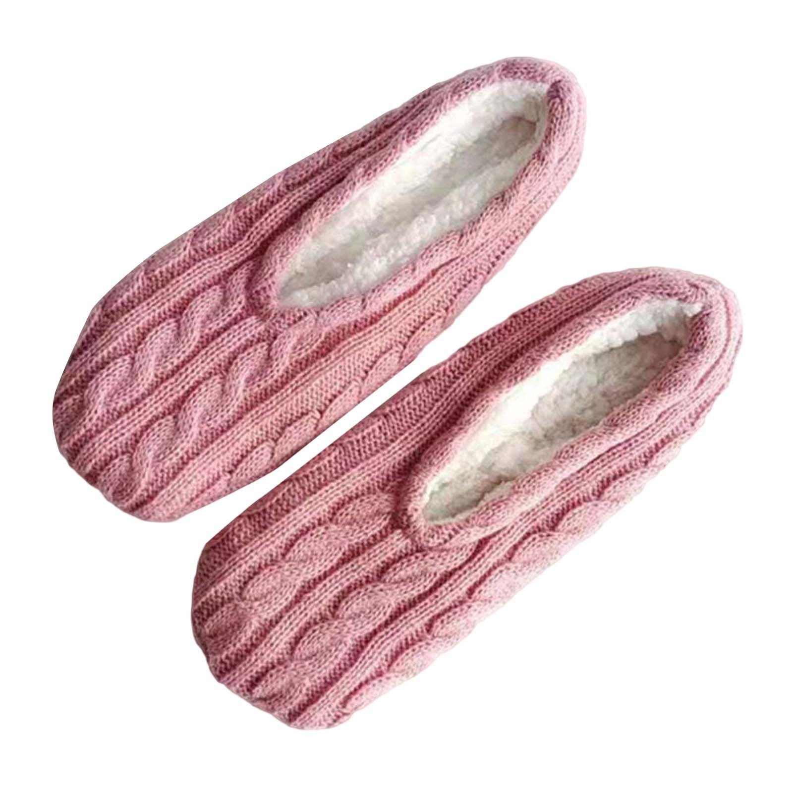 ManxiVoo Fuzzy House Slipper Socks for Women Warm Knit Indoor Booties ...