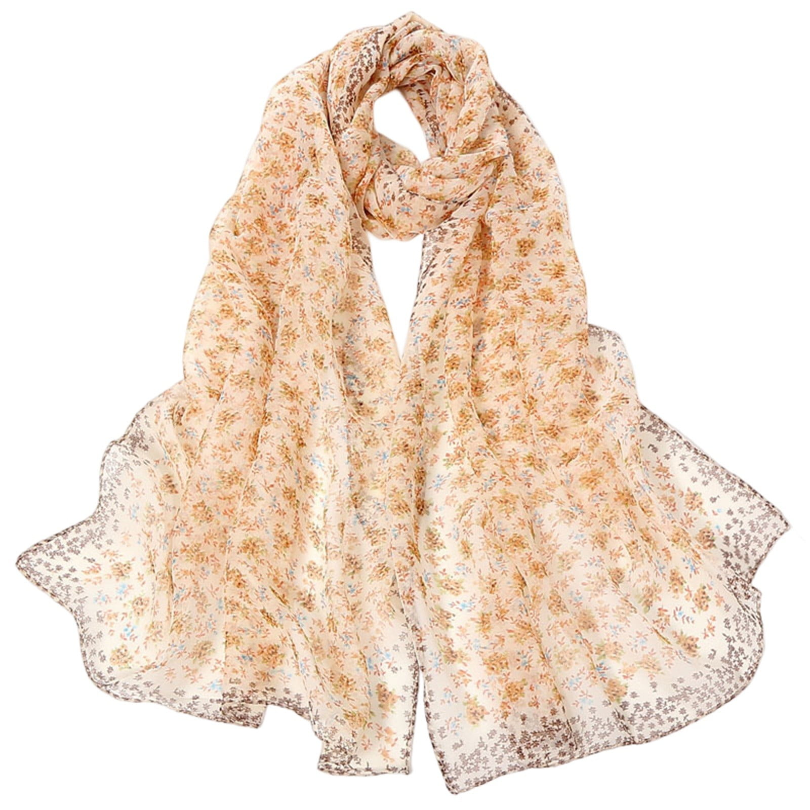 ManxiVoo Silk Scarf, Scarfs for Women Lightweight Print Floral Pattern ...