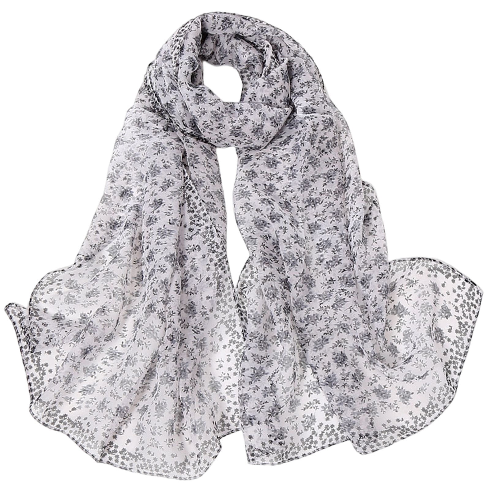 ManxiVoo Silk Scarf, Scarfs for Women Lightweight Print Floral Pattern ...