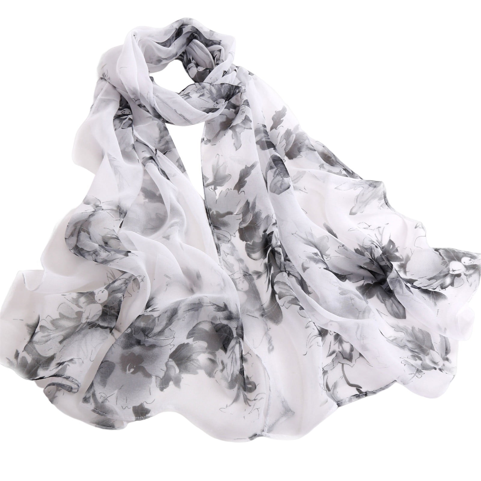 ManxiVoo Silk Scarf, Scarfs for Women Lightweight Print Floral Pattern ...