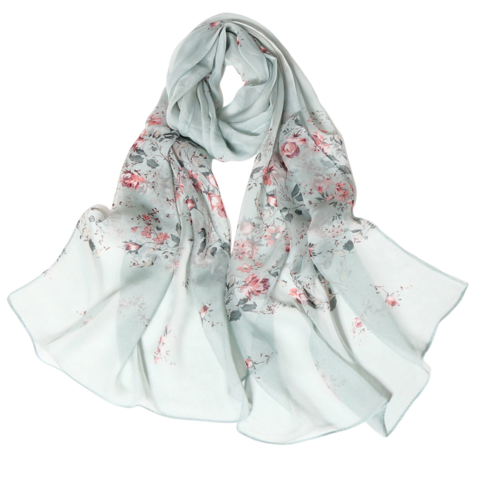 ManxiVoo Silk Scarf, Scarfs for Women Lightweight Print Floral Pattern ...