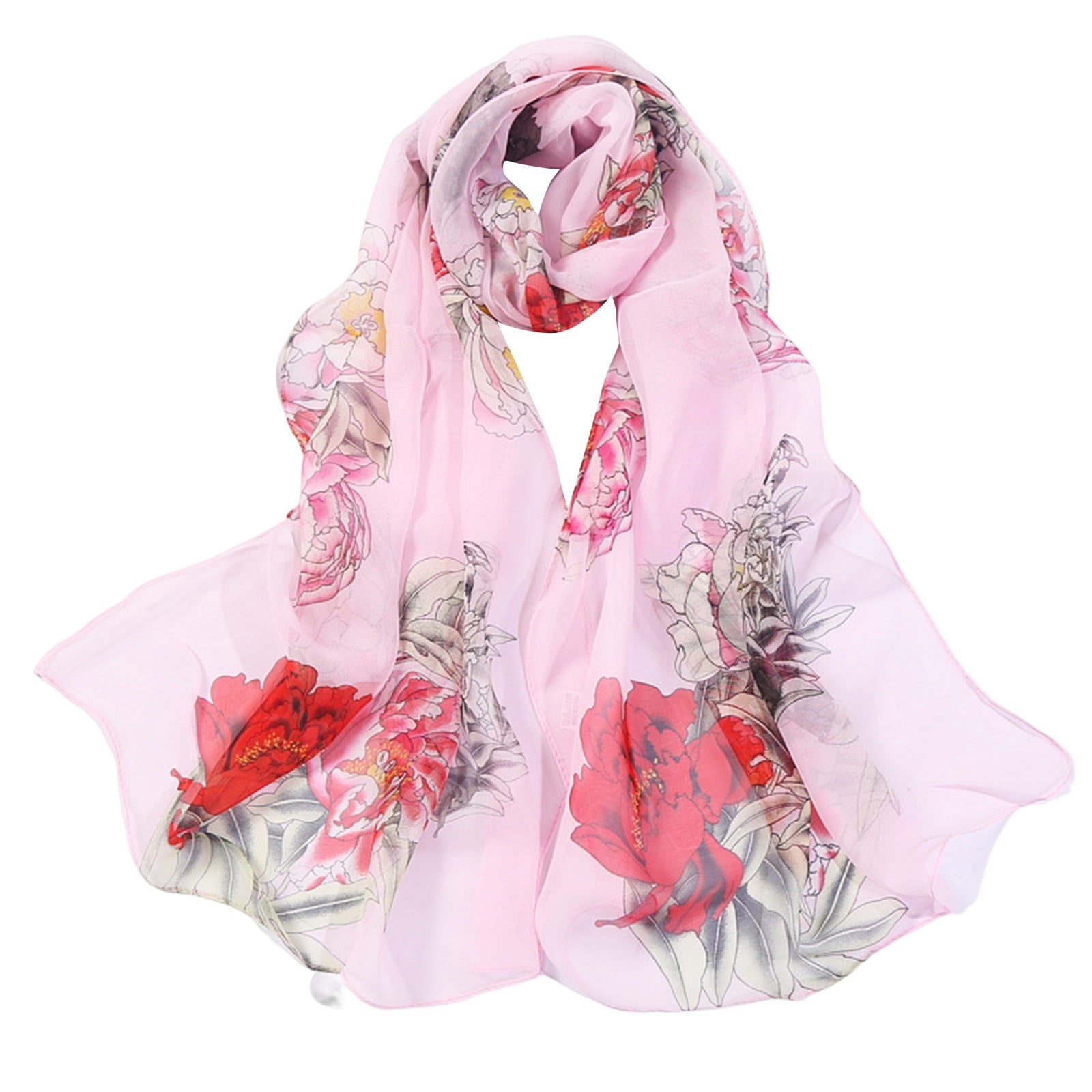 ManxiVoo Silk Scarf, Scarfs for Women Lightweight Print Floral Pattern ...