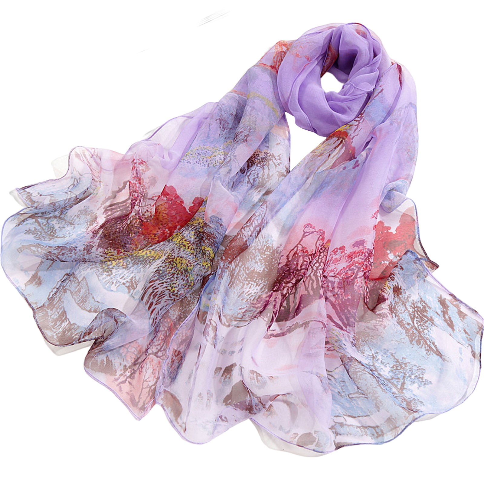 ManxiVoo Silk Scarf, Scarfs for Women Lightweight Print Floral Pattern ...
