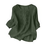 ManxiVoo Stylish Embroidered Drop Shoulder Blouse for Women Relaxed ...