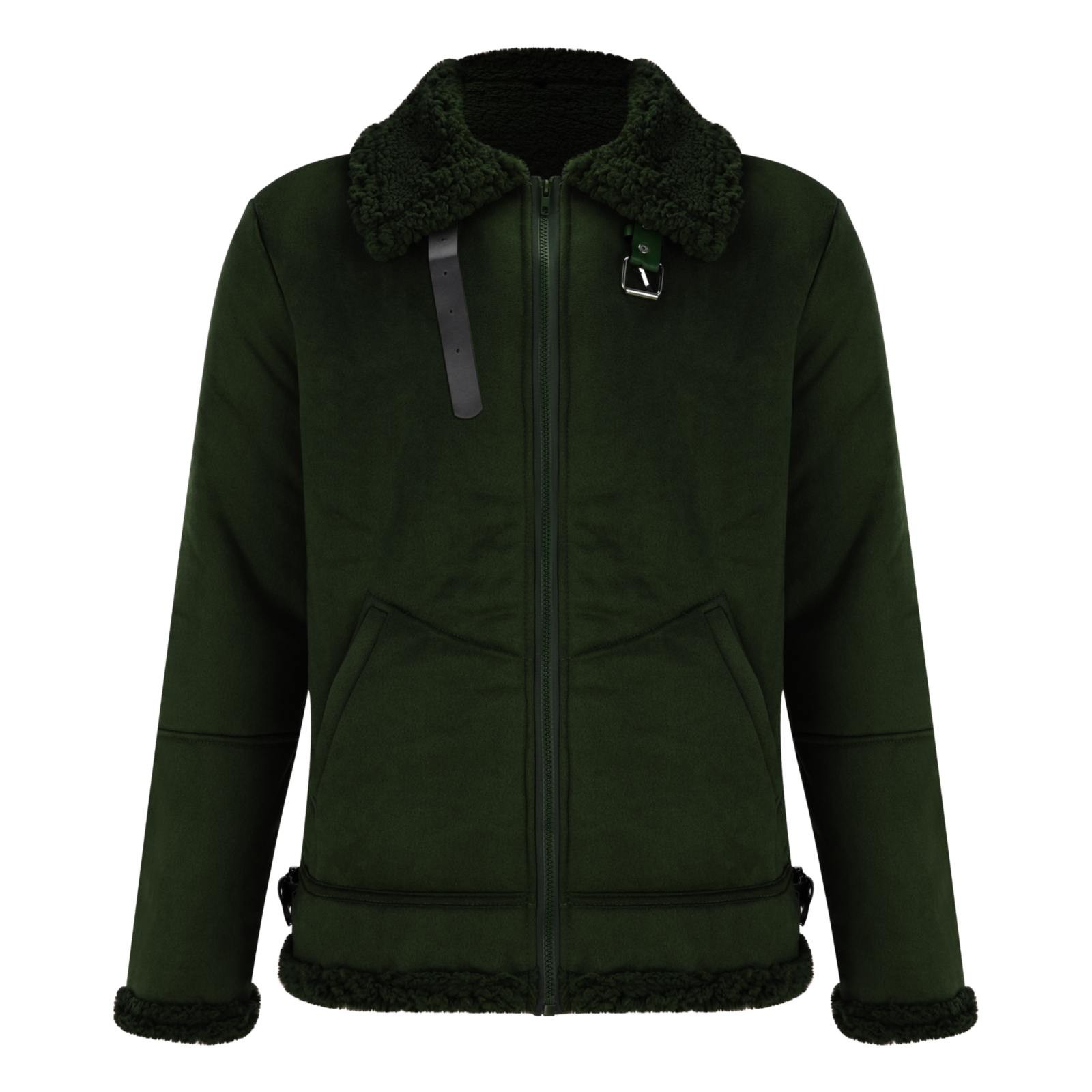 ManxiVoo Winter Coats for Men Leather and Integrated Lamb Men's Jacket ...