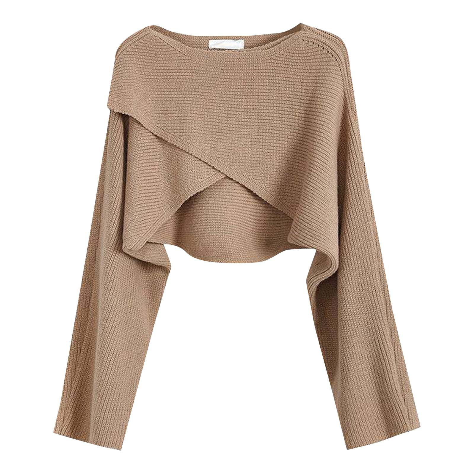 ManxiVoo Women Korean Style Knitted Top See Through Design Cropped ...