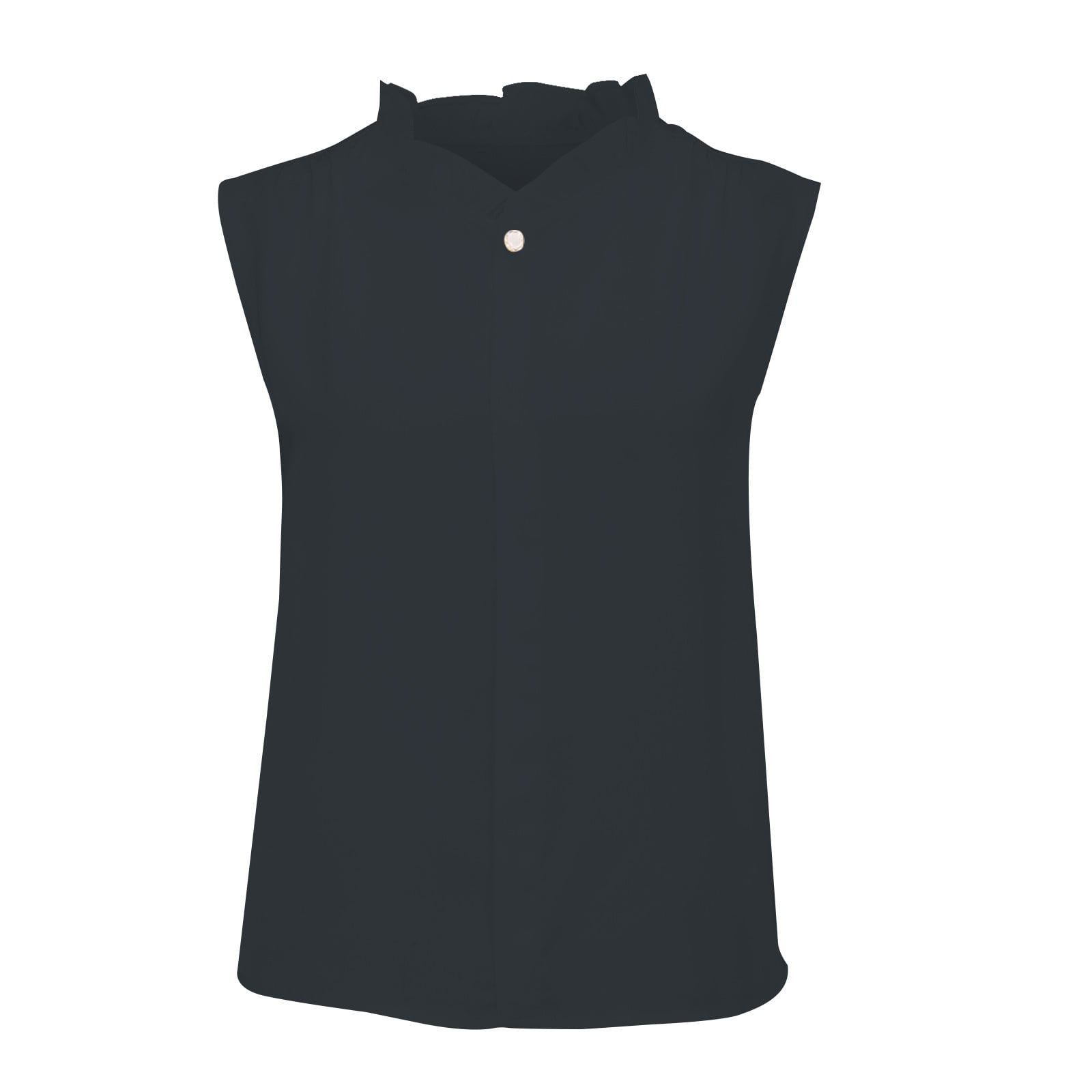 ManxiVoo Women's Collared Sleeveless Shell Top Slimming Silky Blouse ...