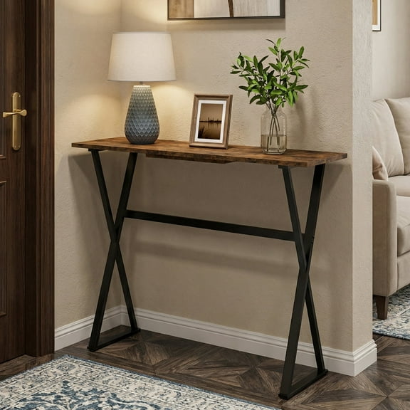 MONIPA 2 Tiers Bamboo Entryway Table Narrow Console Table with Storage ...