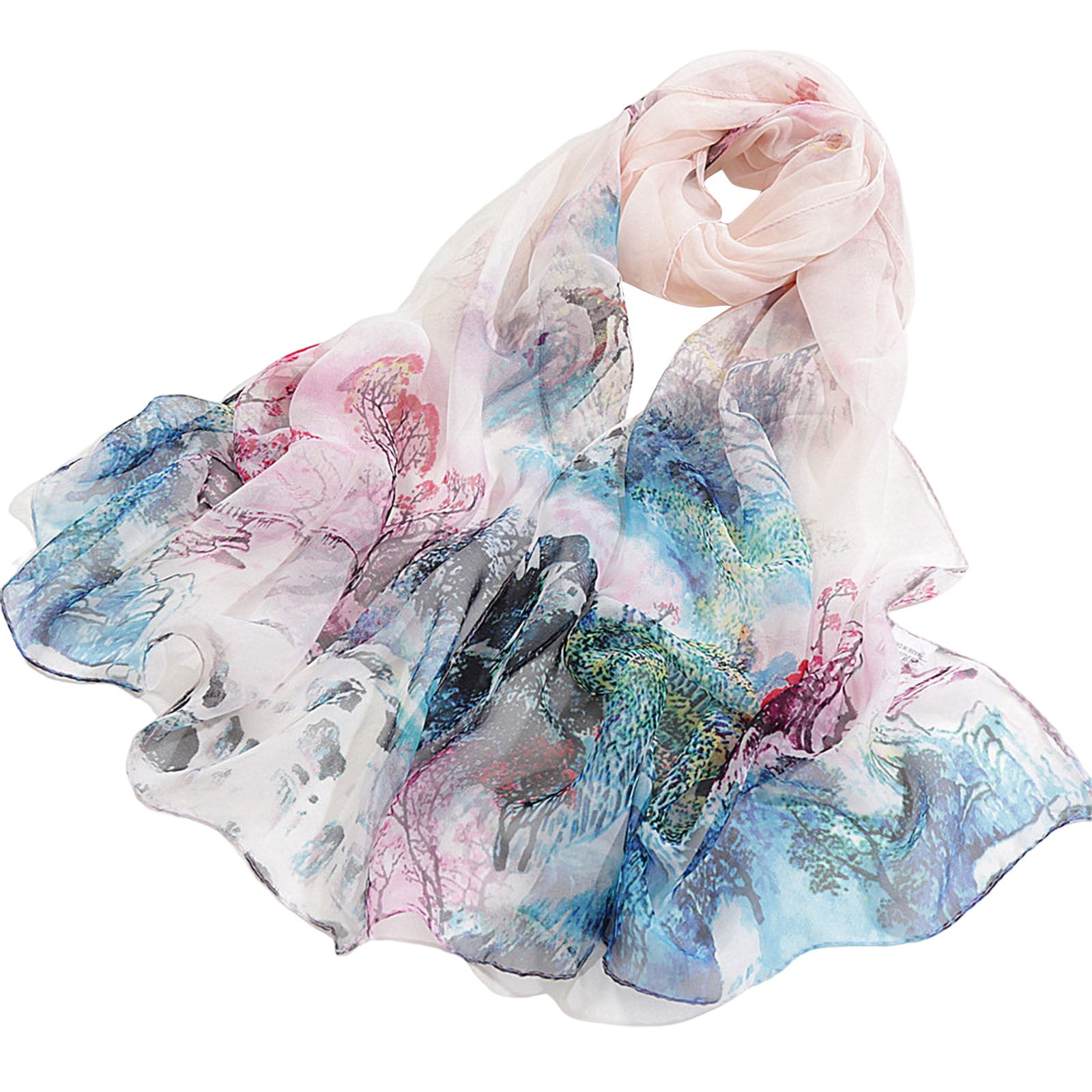 Manxivoo Lightweight Women's Silk Floral Pattern Scarf - Walmart.com