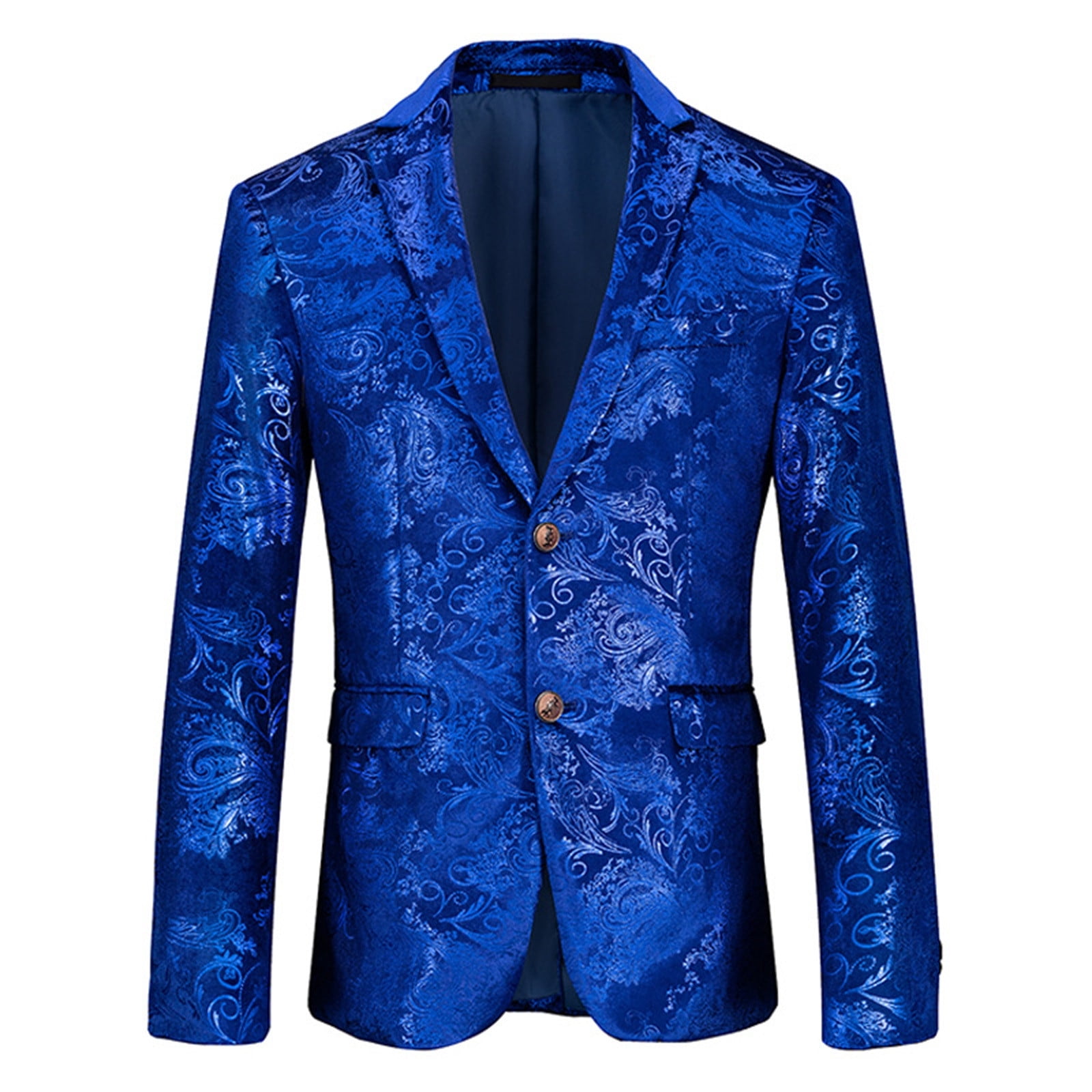 Manxivoo Mens Blazer Men's Casual Fashion Suit Pure Color Hot Stamping ...