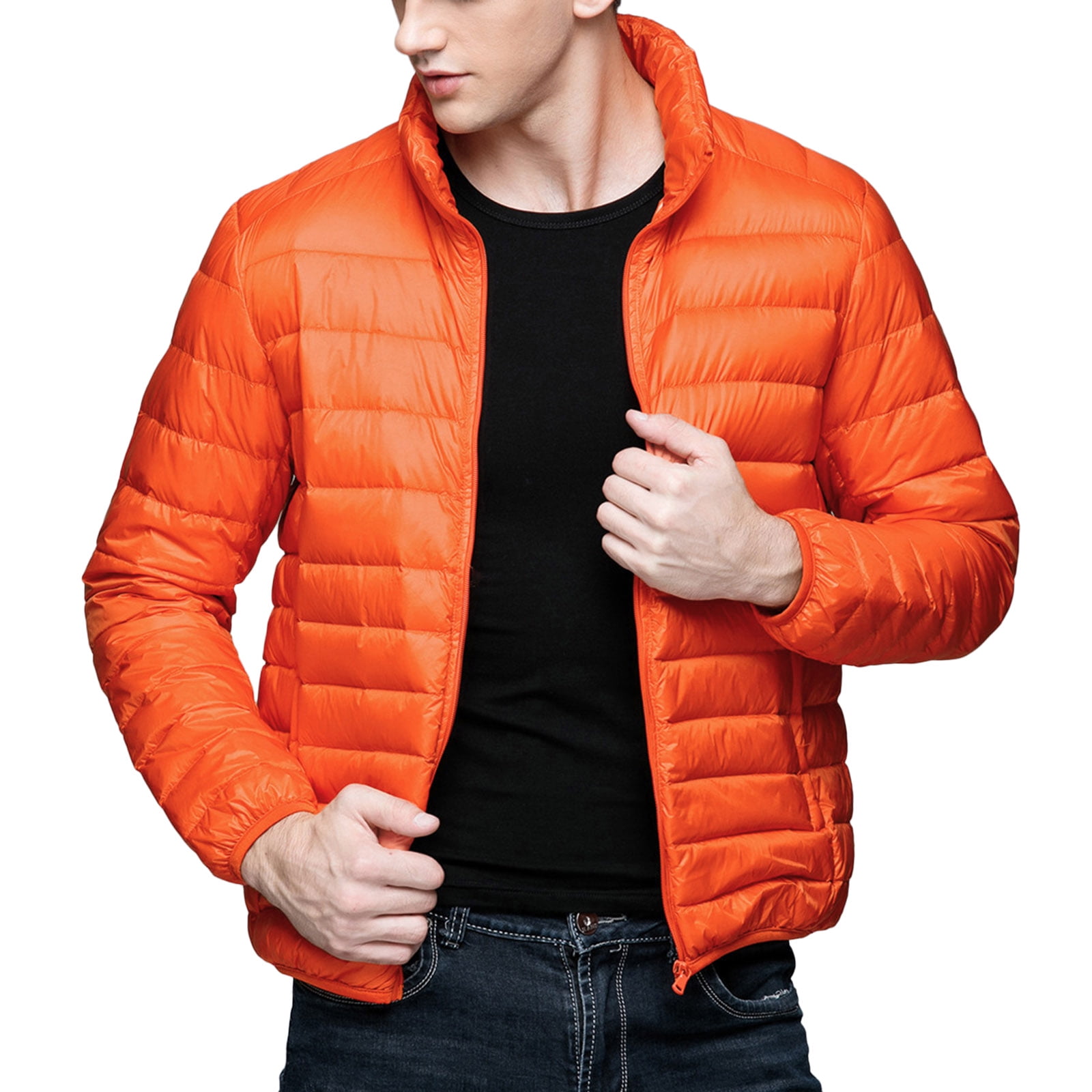 Manxivoo Puffer Jacket Men, Men Packable Ultra Light Weight Short Down ...