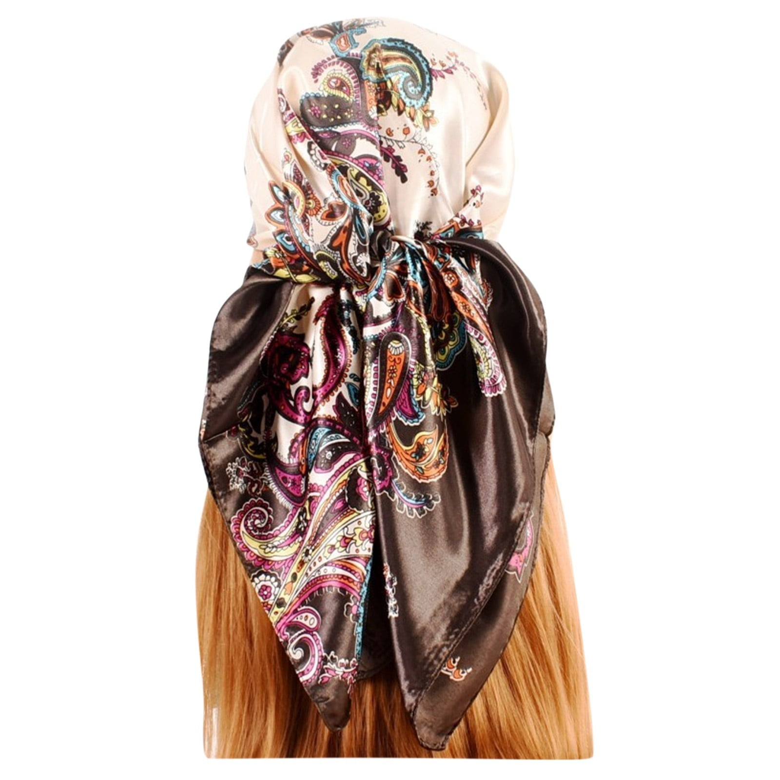 ManxiVoo Women's Silk Square Cashew Flower Prints Scarves - Walmart.com