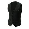 HISDERN Men's Suit Vest Business Formal Dress Waistcoat Vest with 3 ...