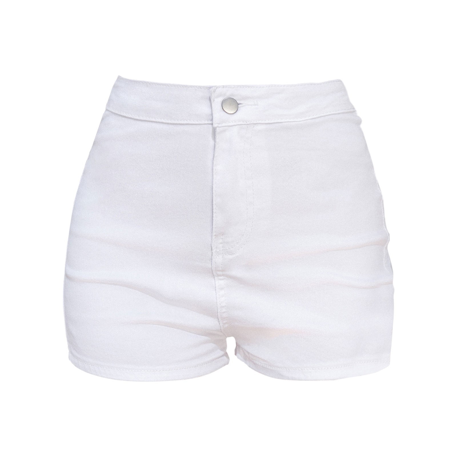 Manxivoo White Shorts Pocket Button High Waist Shorts High Waist ...