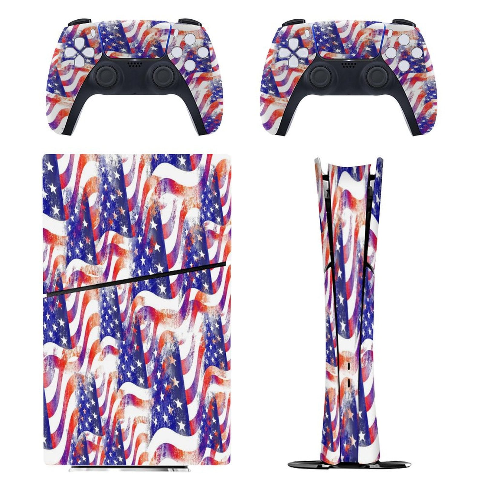 Many American Flags Intertwined PS5/PS5 Slim Digital Disc Skin Sticker ...