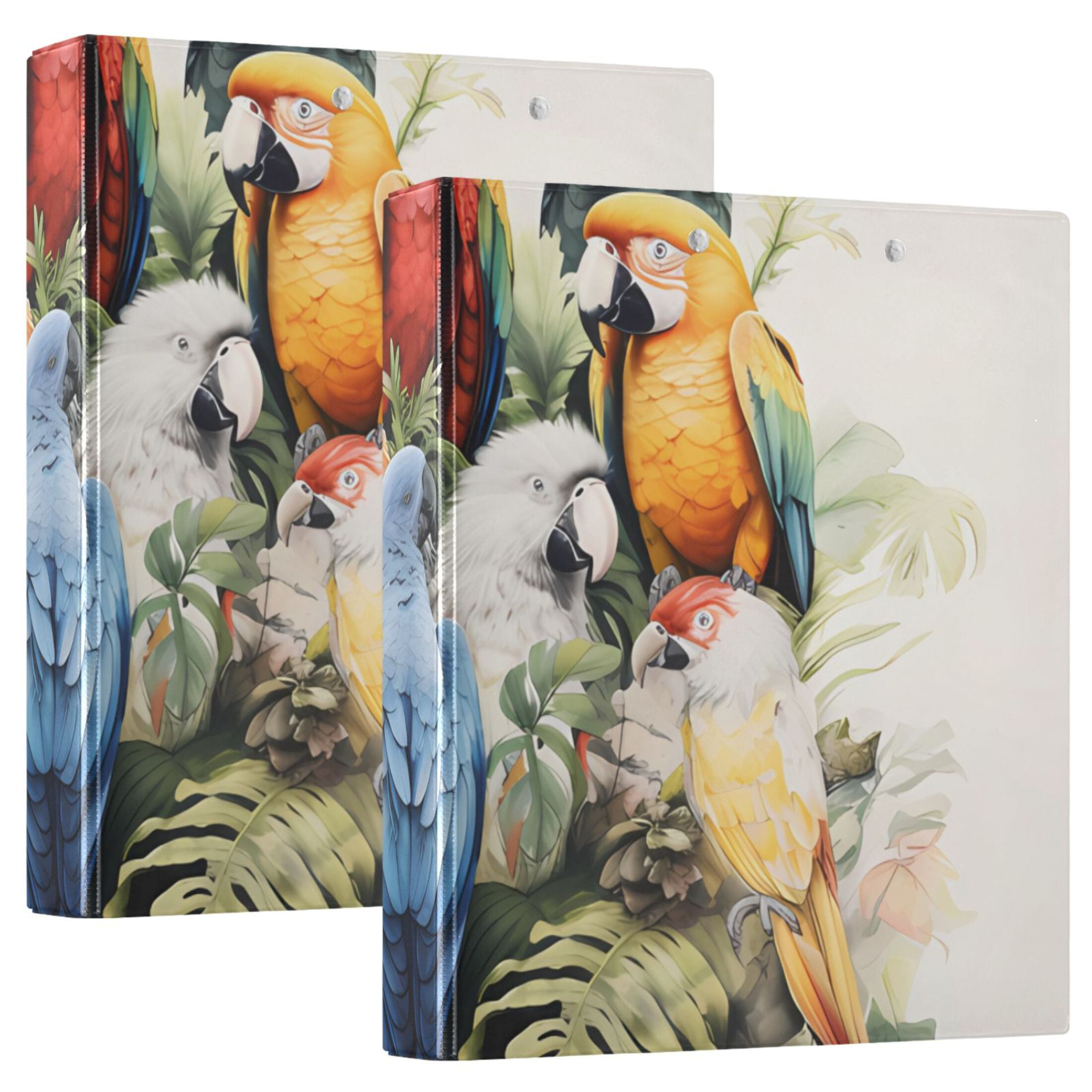Many Birds Leaves 3 Ring Binders 1.5 inch Hardcover File Folders with Interior Pockets A4 Size ...