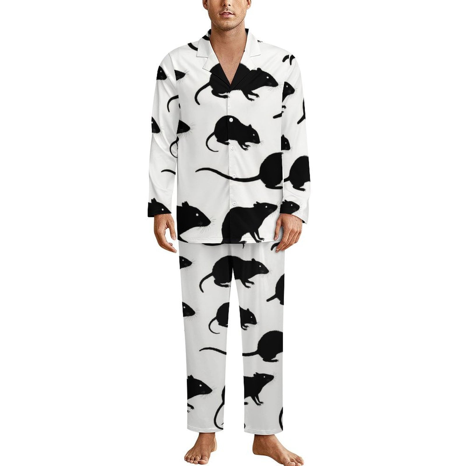 Many Black Rats Pajama Set Autumn Soft Home Sleepwear Man 2 Piece ...