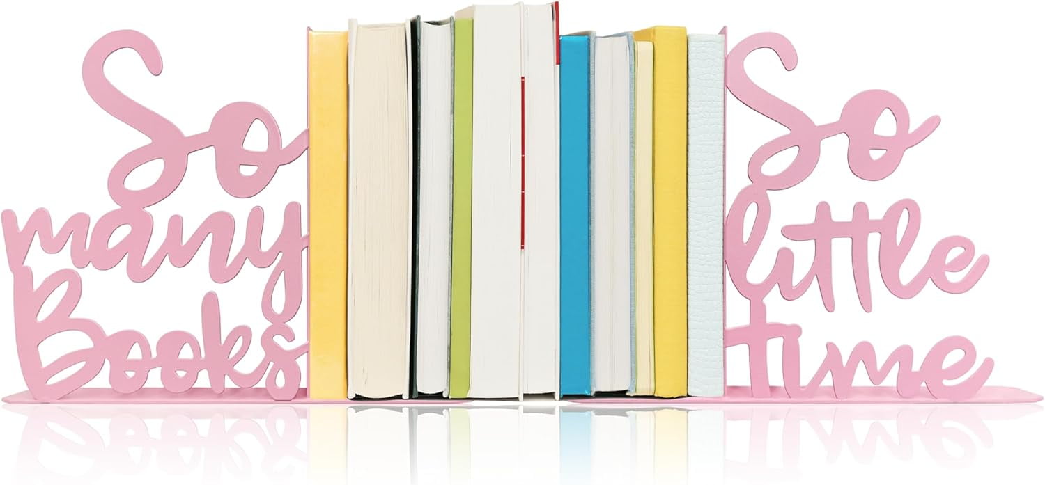 So Many Books, So Little Time Metal Bookends, Kids Bookends for ...