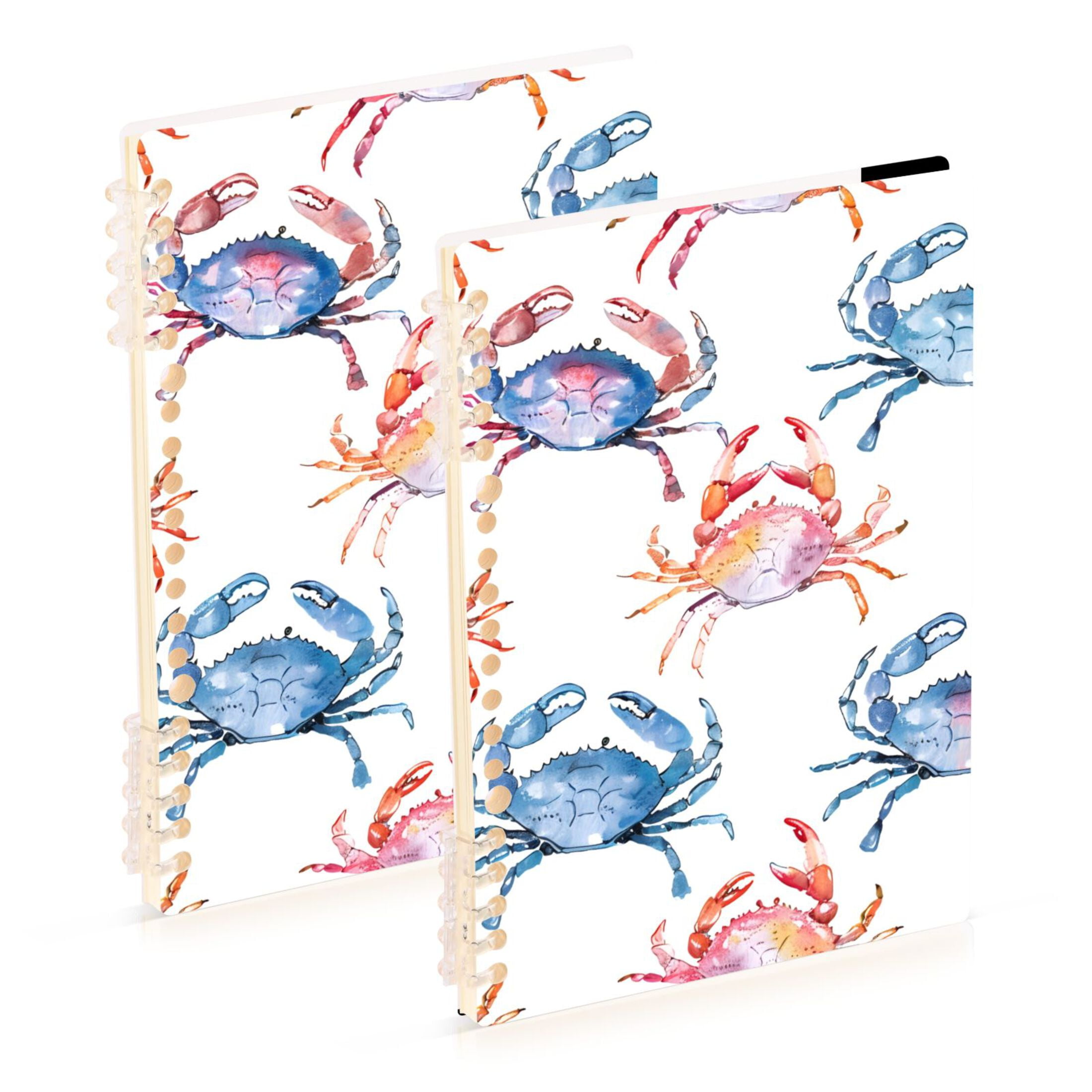 Many Crabs Ring Binder Notebook Journey Note Diary College Ruled Spiral ...