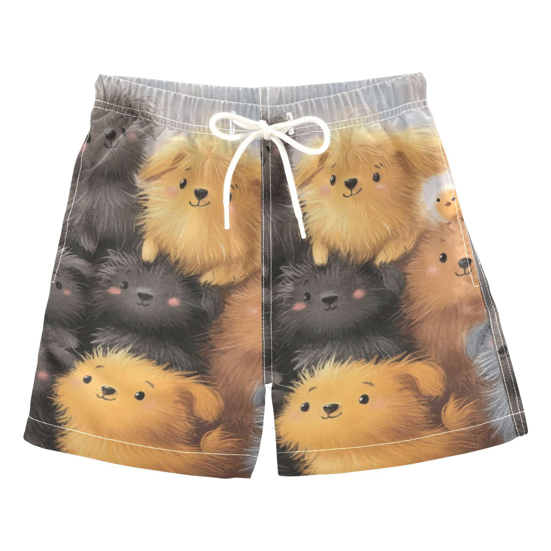 Many Cute Cartoon Dogs Boys Swim Trunks Quick Dry Boy Swim Shorts for 3 ...
