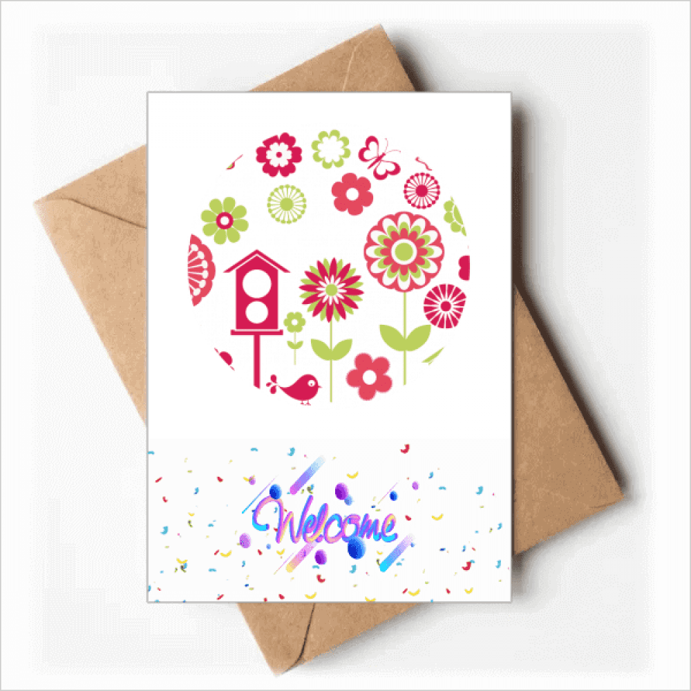 Many Flowers Joint Art Deco Fashion Welcome Back Greeting Cards ...