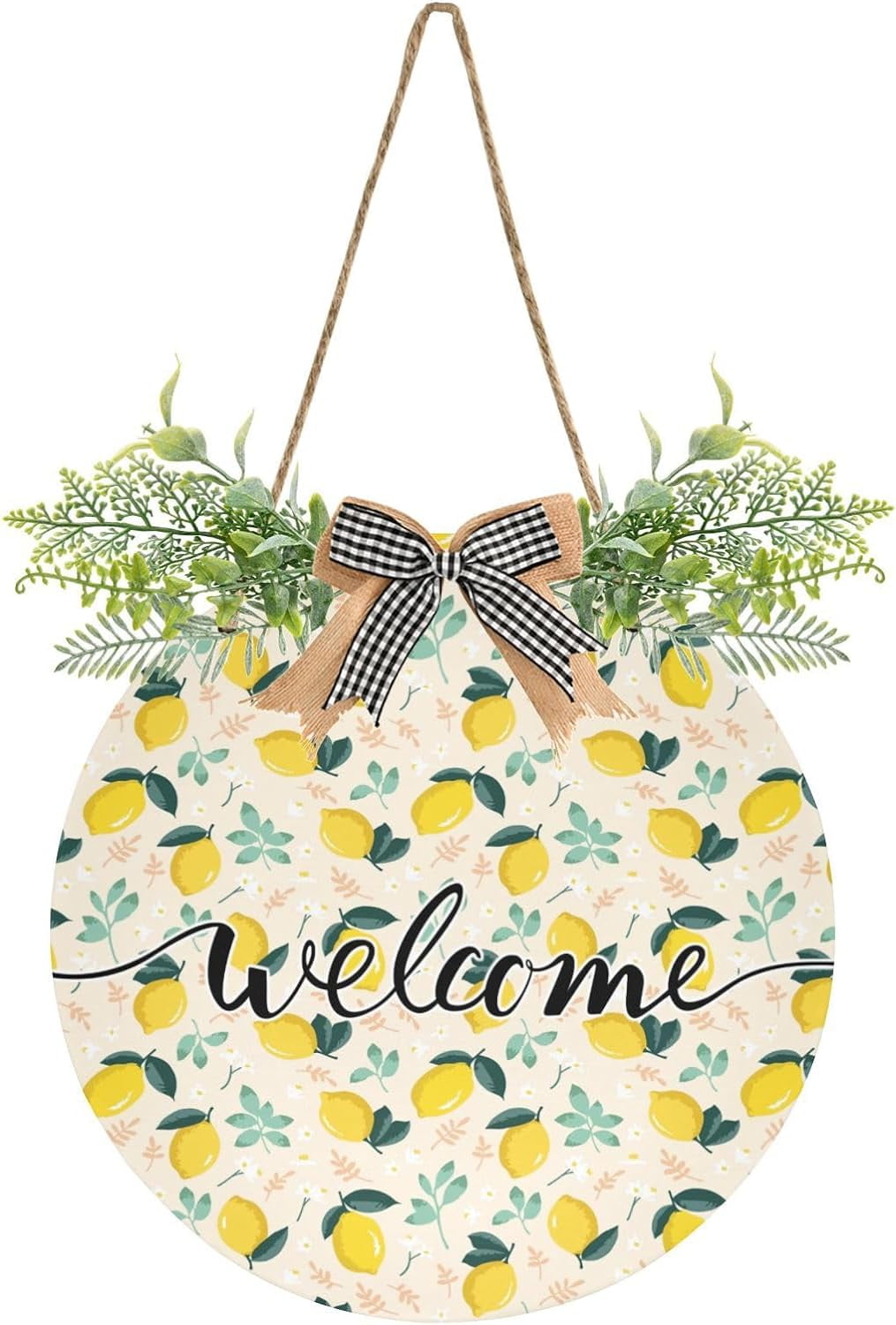 Many Lemons Welcome Sign Farmhouse Front Porch Door Hanging Welcome ...