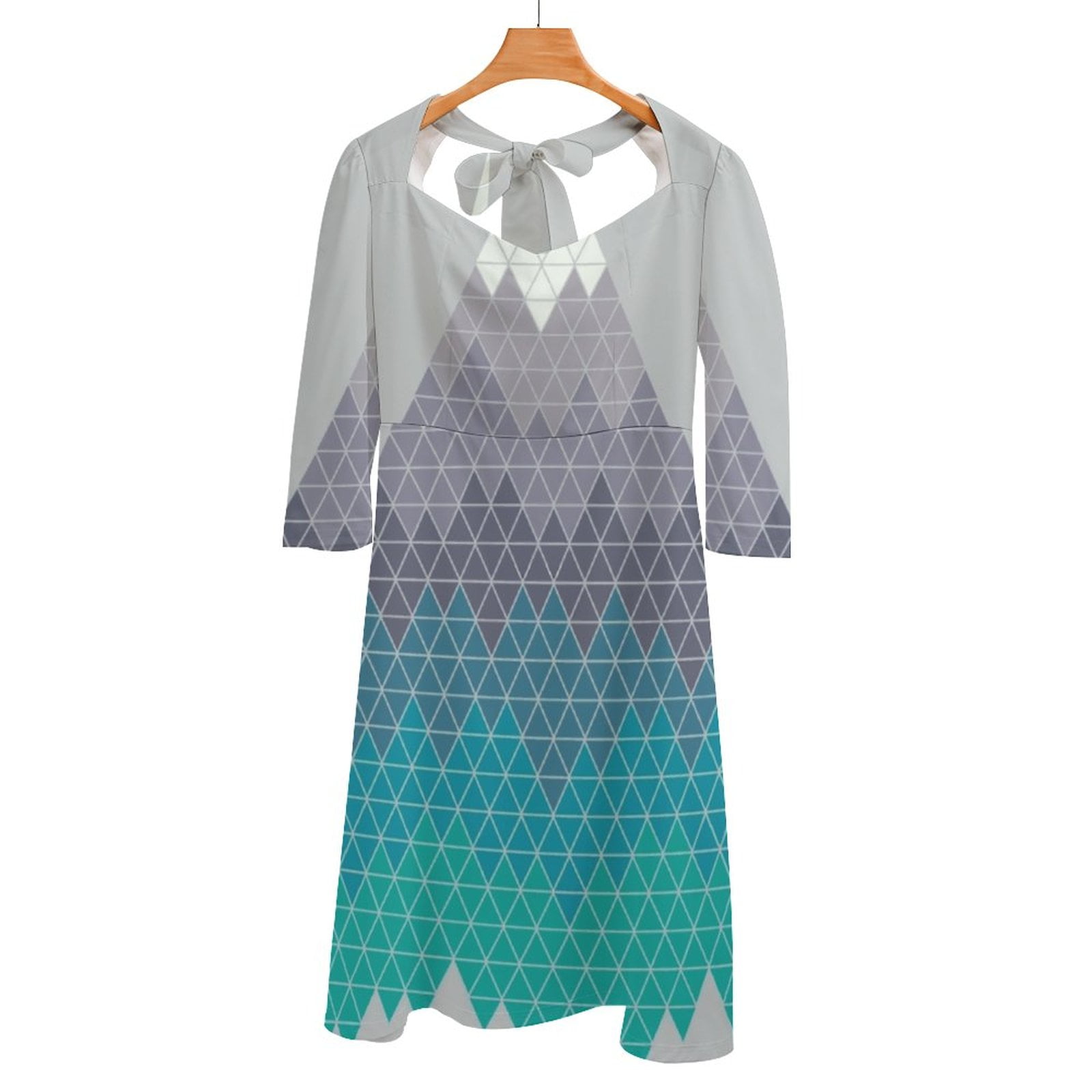 Many Mountains Back Lacing Backless Dress Square Neck Dress New Elegant ...