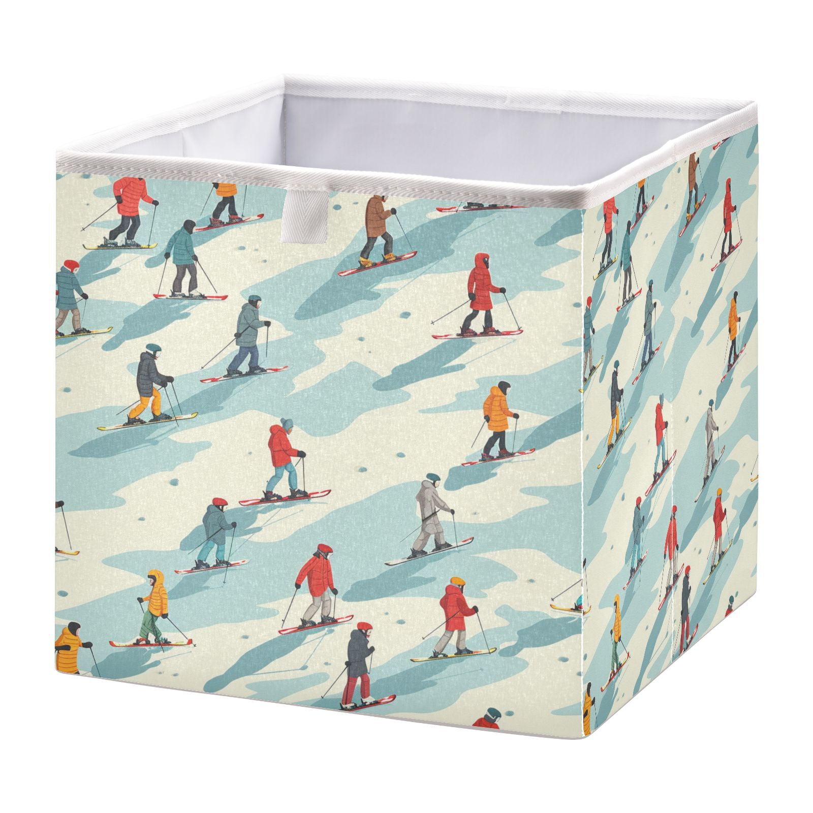 Many People Are Skiing5 Storage Box, Fabric Cube Storage Box ...