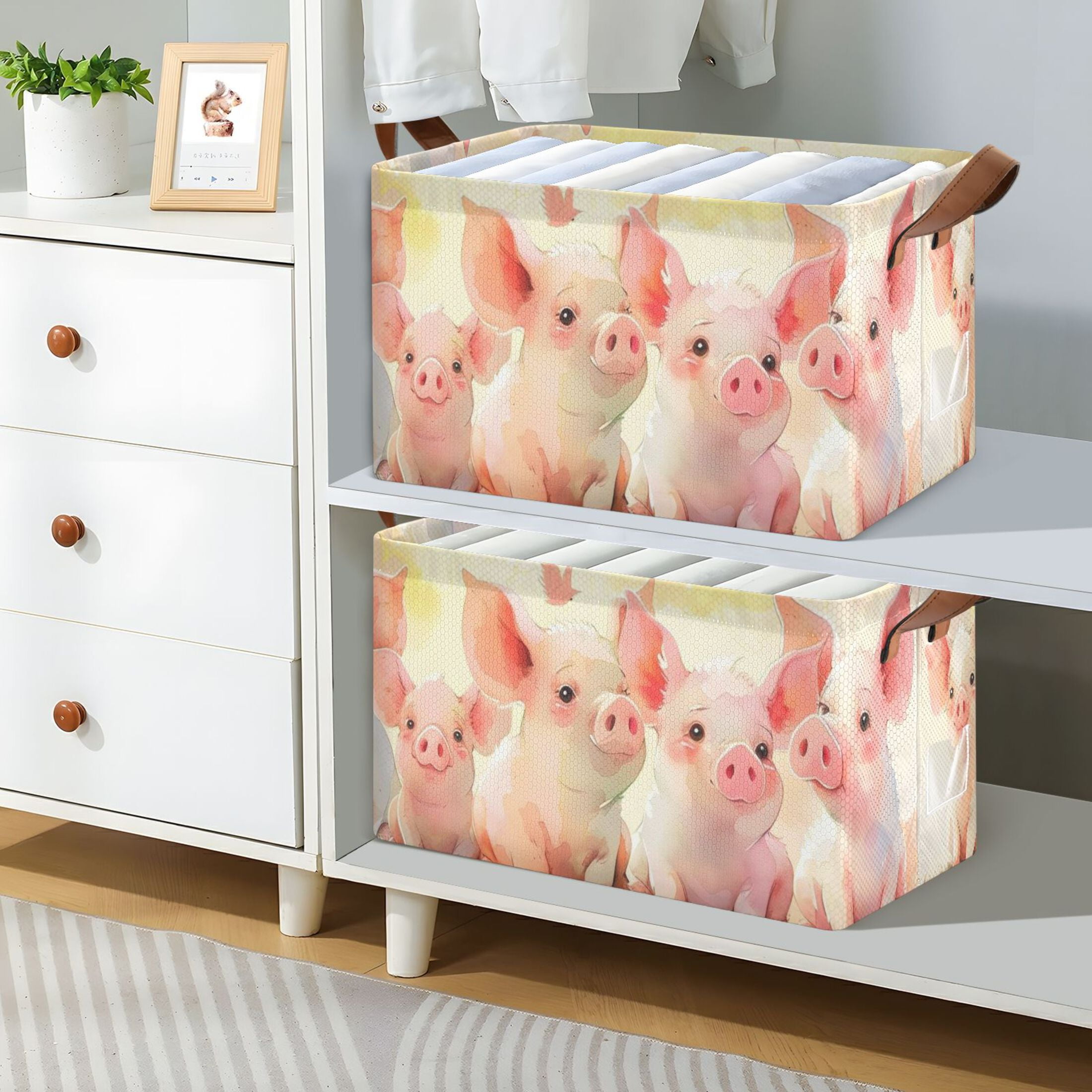 Many Pigs Foldable Storage Large Fabric Storage Baskets Organizer ...