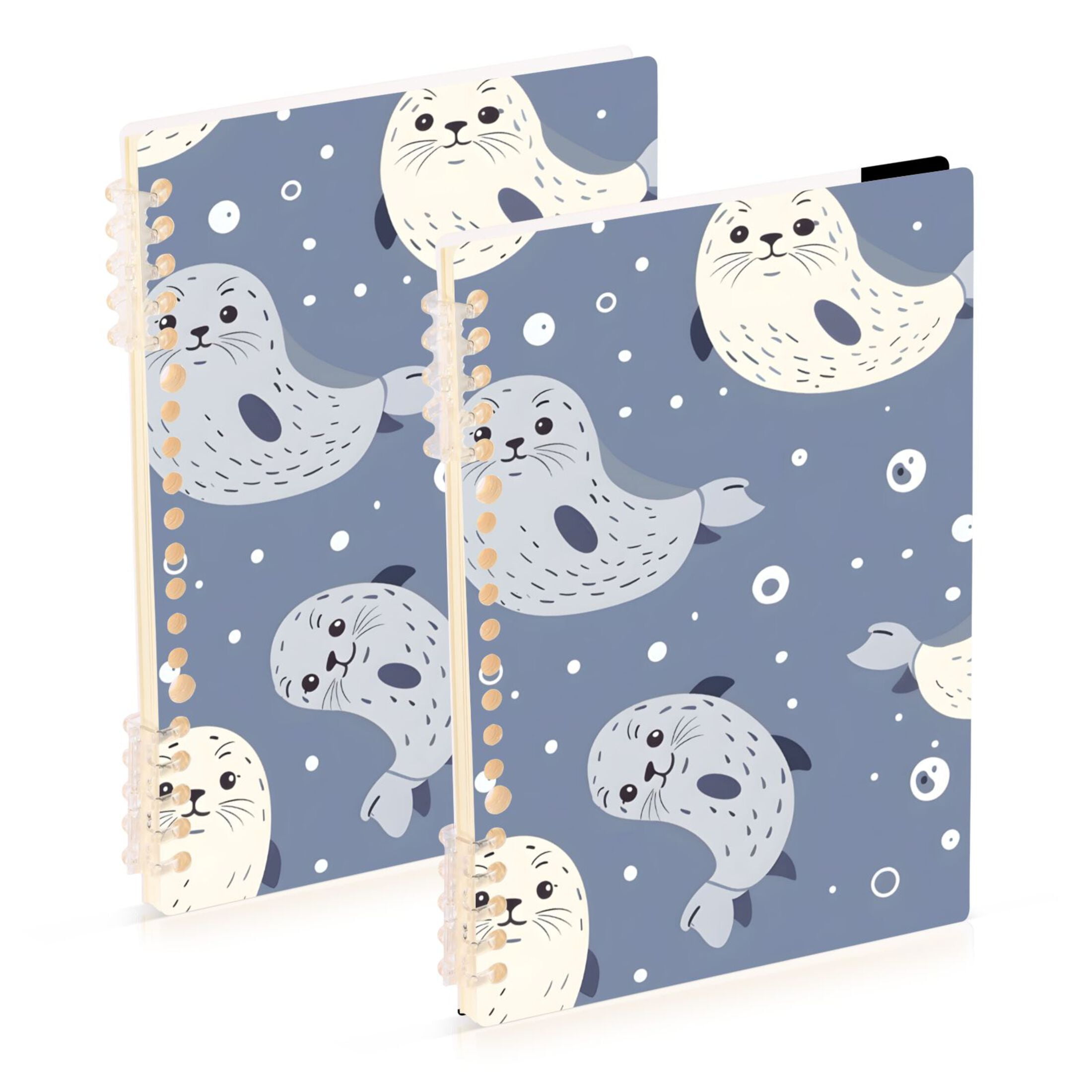 Many Seals Ring Binder Notebook Journey Note Diary College Ruled Spiral ...