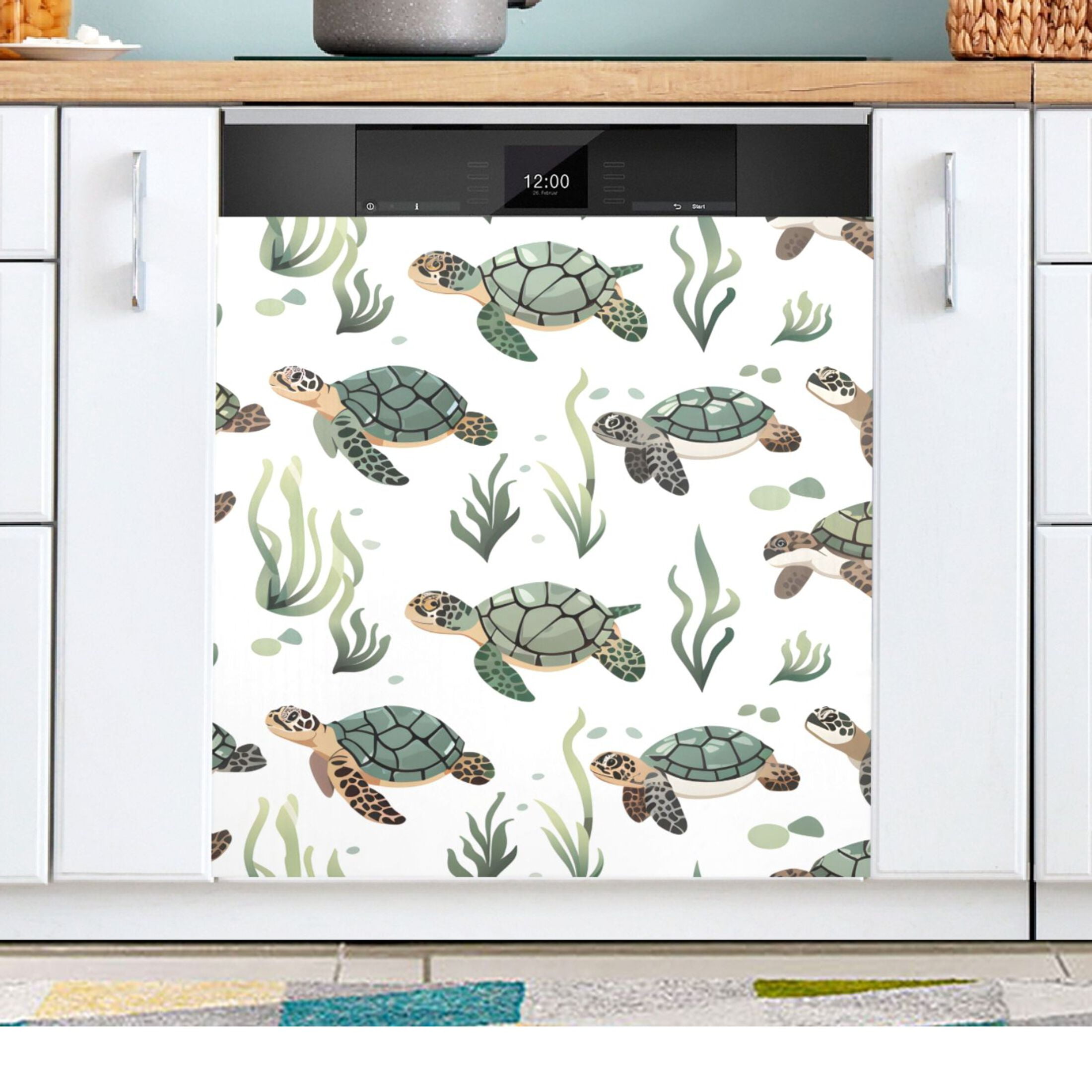 Many Turtles Seaweed Dishwasher Magnetic Refrigerator Magnet Cover ...