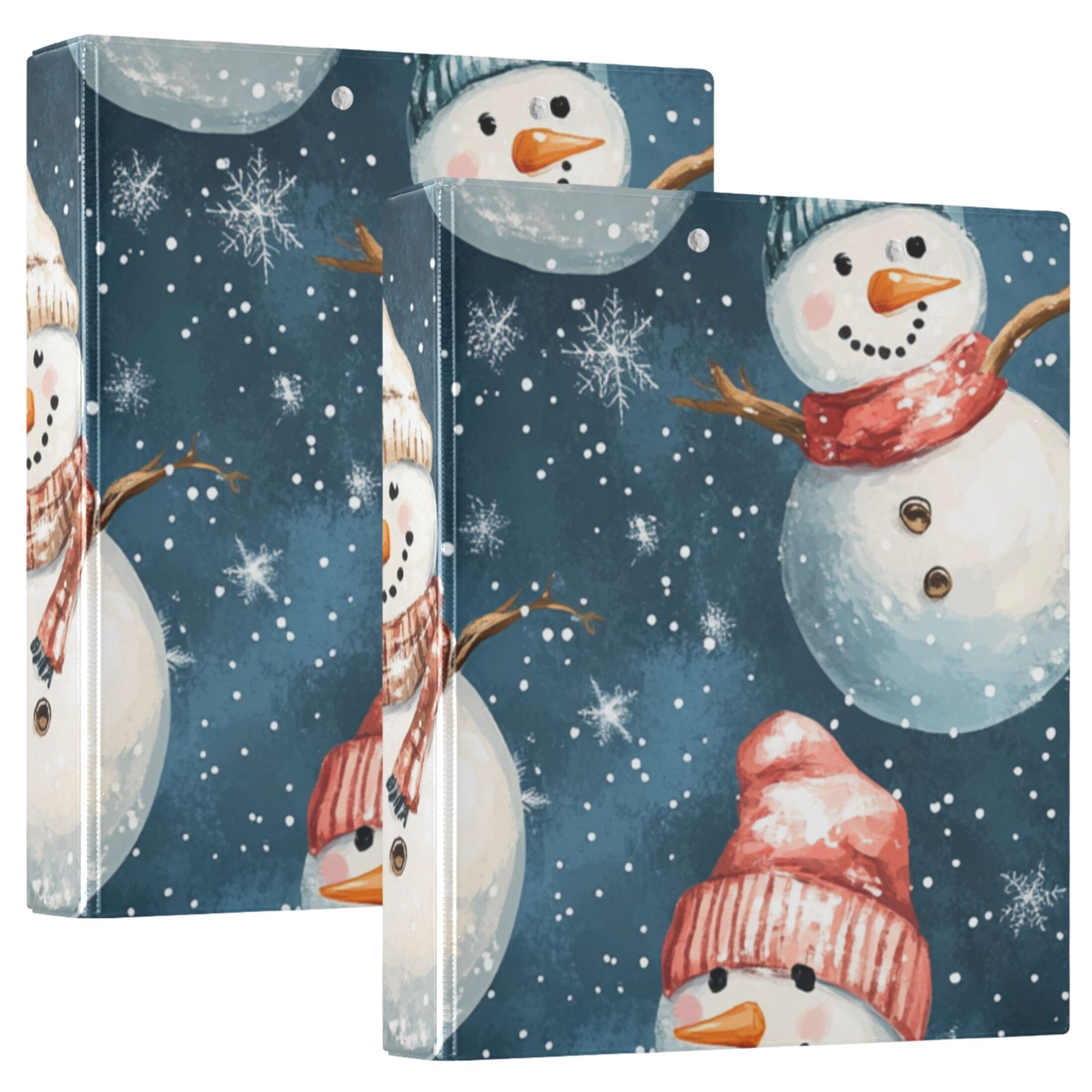 Many Winter Snowmans 3 Ring Binders 1.5 inch Hardcover File Folders ...