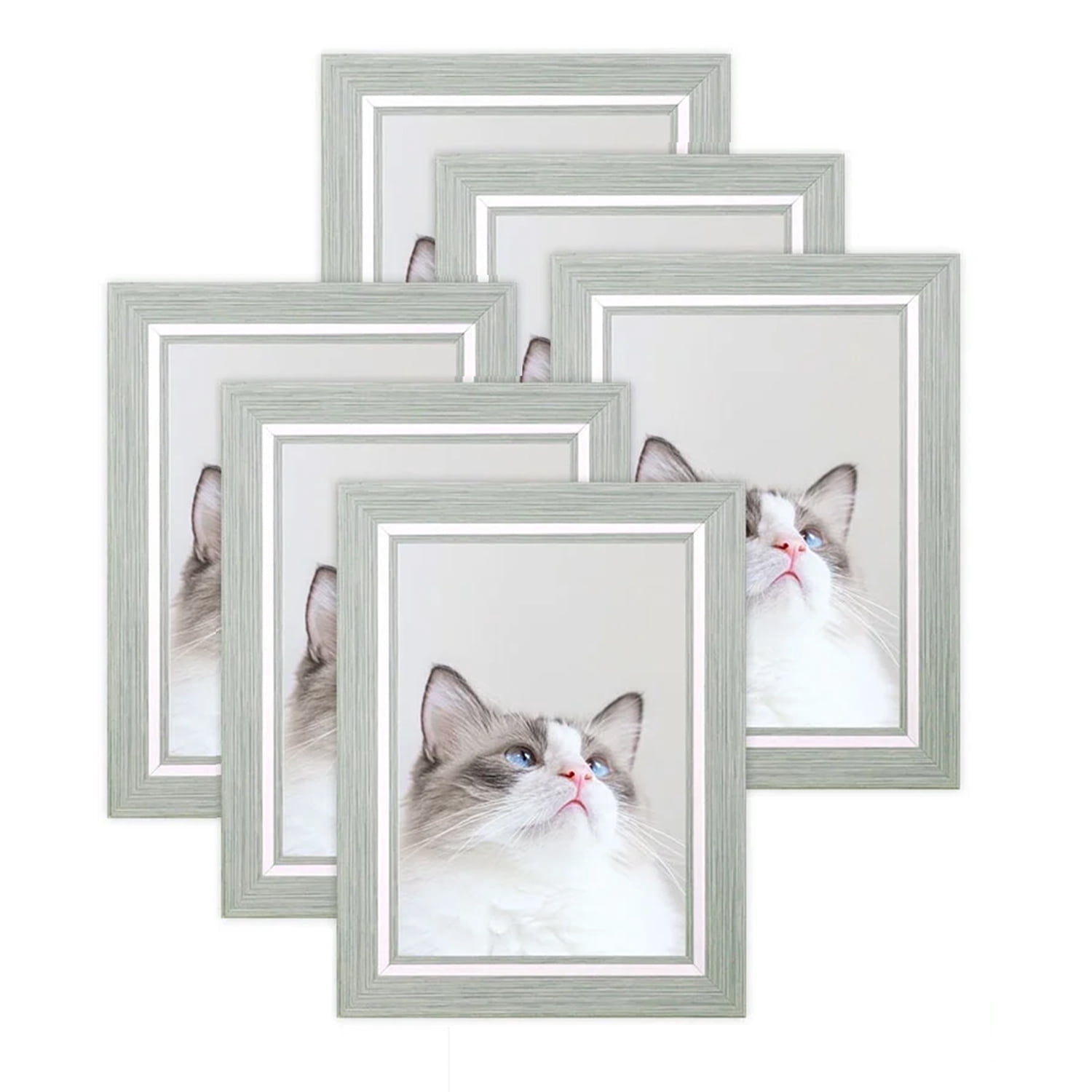 ManyDFYu 8 in x 10 in Green Mint Wall Gallery Picture Frames 6 Pack ...