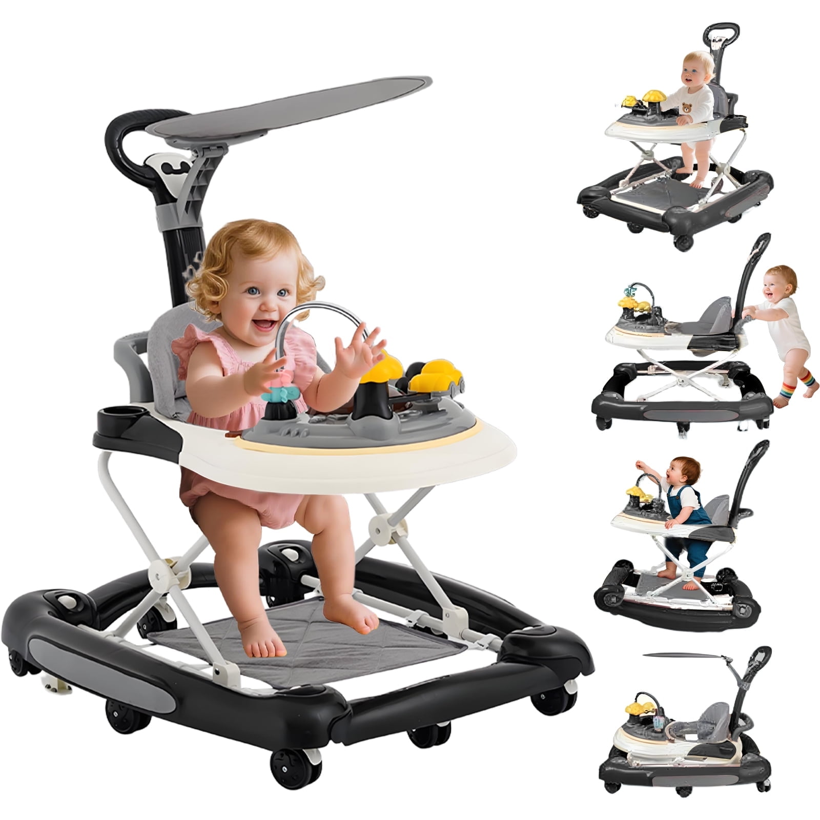 ManyFun 5-in-1 Baby Walker, Musical Activity Push Walker with ...