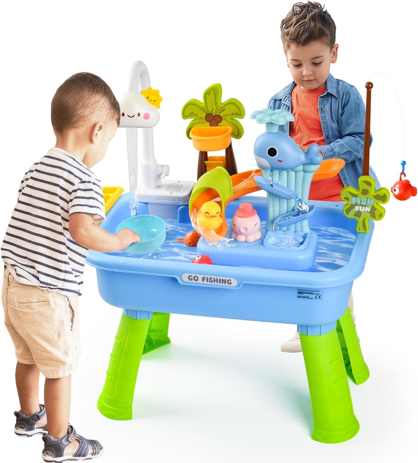 ManyFun Sand Water Table for Kids, Kitchen Sink Toy for Kids, Mini ...