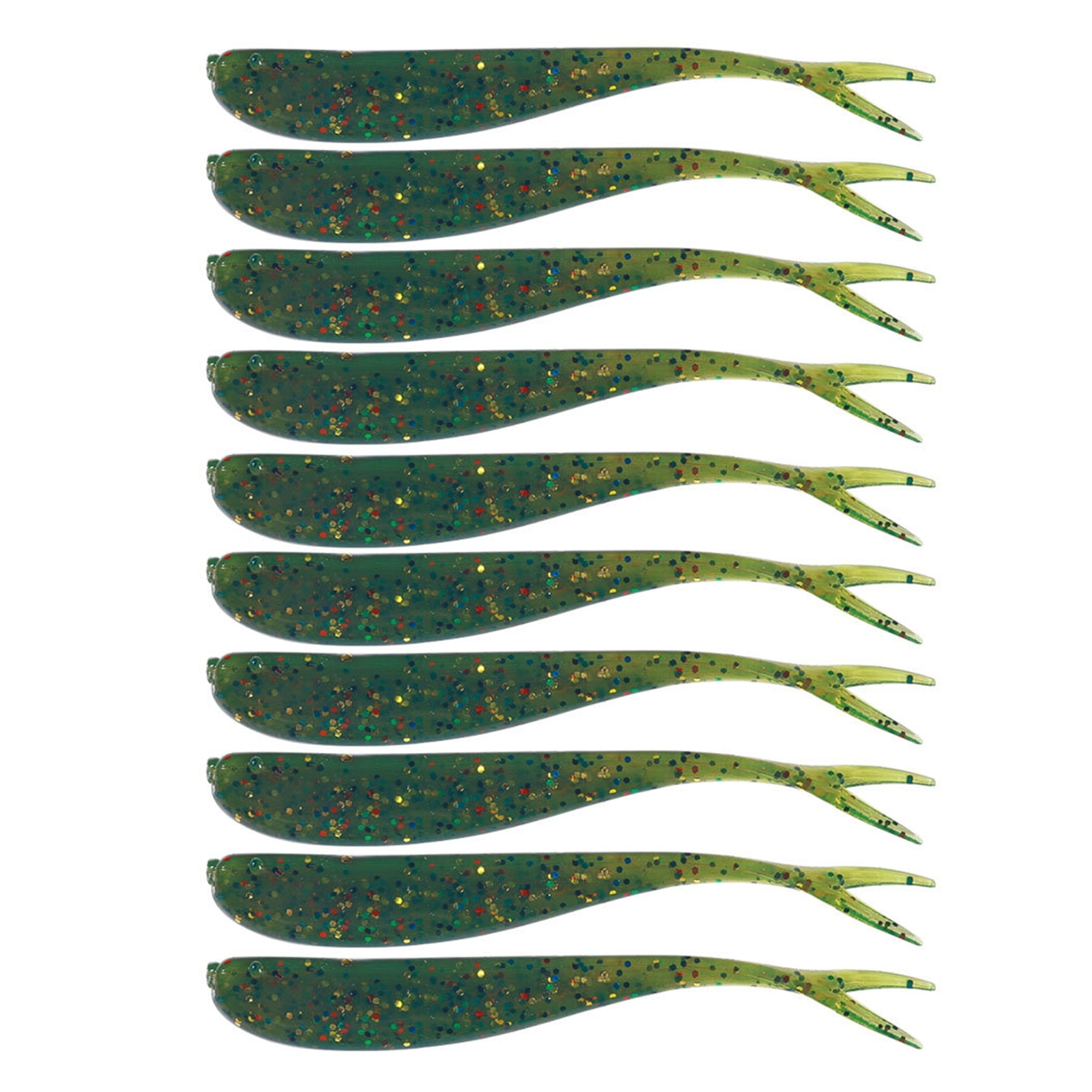 Manyache 10Pcs 7.5CM Soft Bait Double Split Tails Realistic Flexible ...