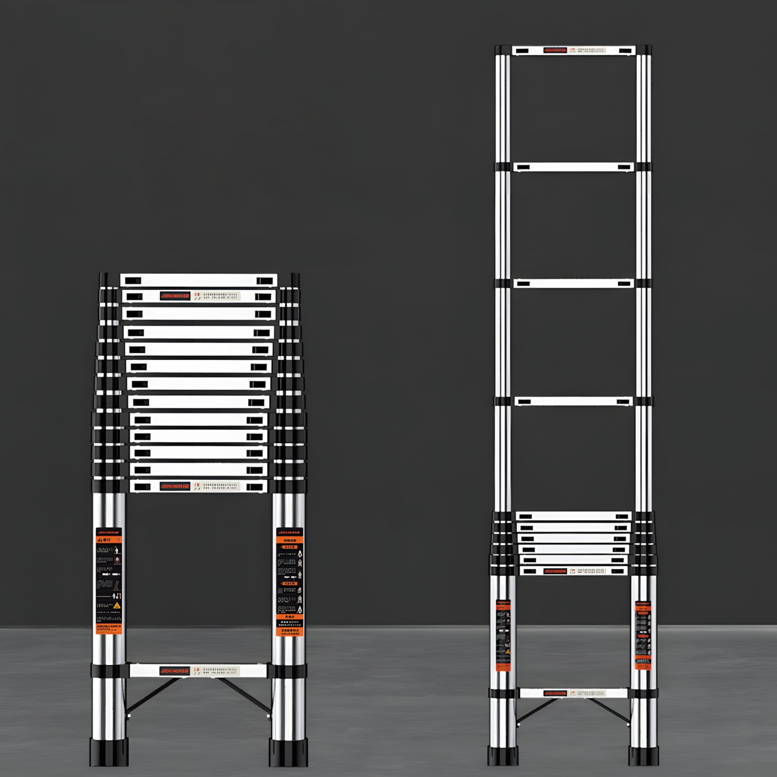 Manyache 12.5ft Telescoping Extension Ladder, Stainless Steel Folding ...